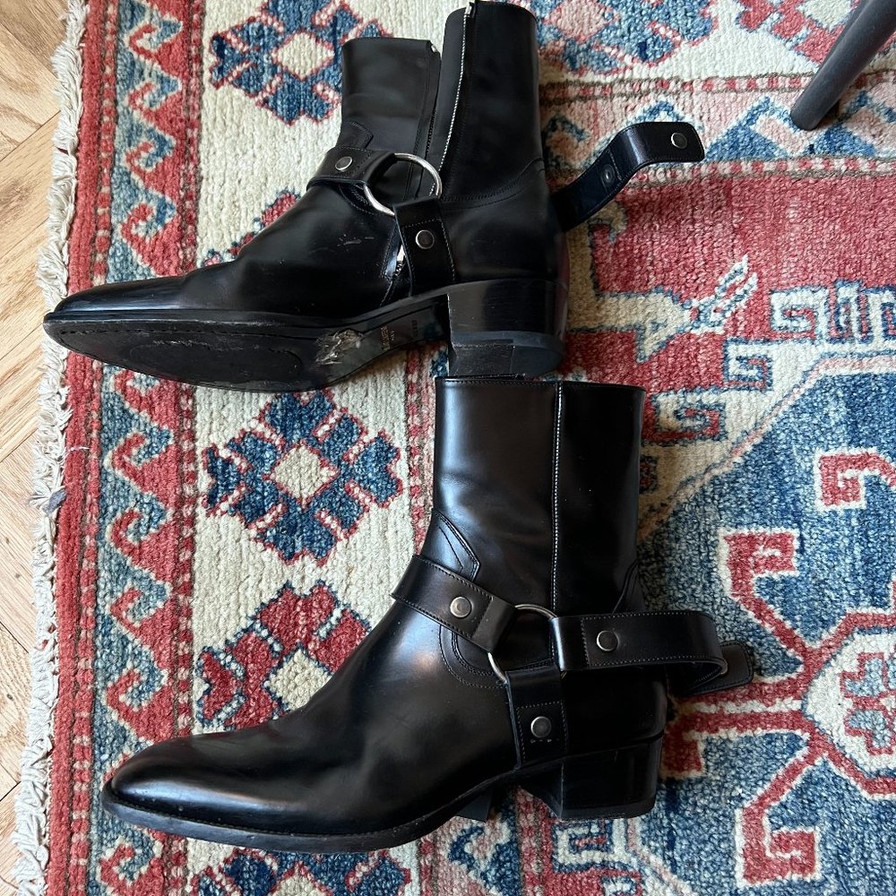 Saint Laurent (Ysl) Wyatt Boot - Black Leather, Men S… - Gem